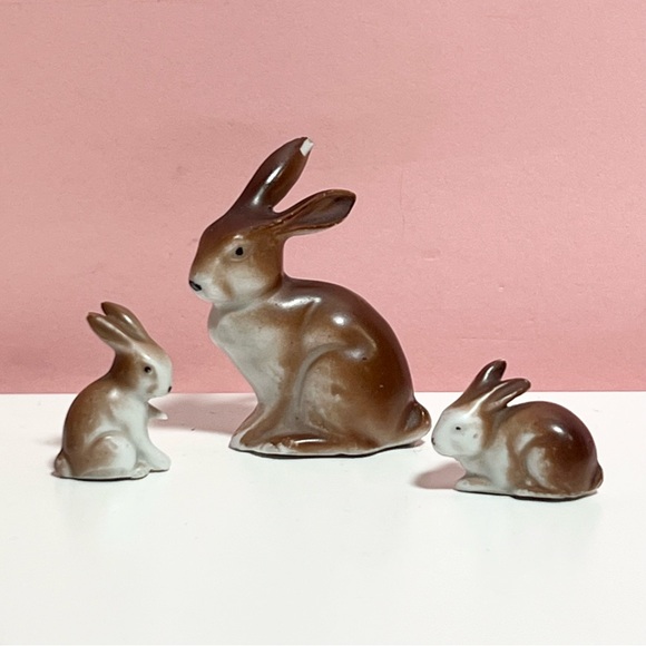 Vintage | Accents | Vintage Retro Bunny Rabbit Figurine Set | Poshmark